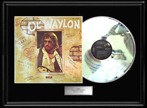 WAYLON JENNINGS OL' WAYLON WHITE GOLD PLATINUM RECORD RARE LP NON RIAA ...