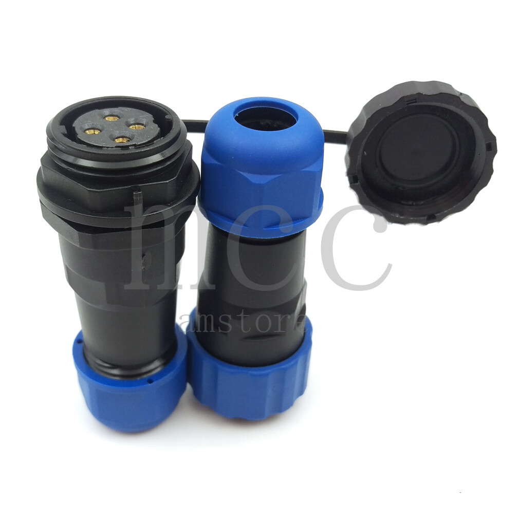 SD20 IP68 Waterproof 4 pin Docking Plug and Socket Inline Connector ...
