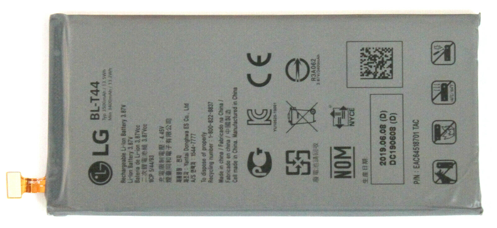 OEM VERIZON LG STYLO 5 LM-Q720VS REPLACEMENT BATTERY BL-T44 3500mAh 3 ...