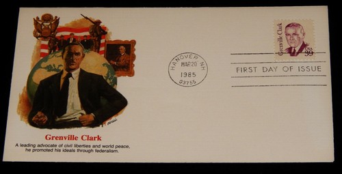 Vintage Cover, 1985, HANOVER, NH, FDC, Grenville Clark, Federalist ...