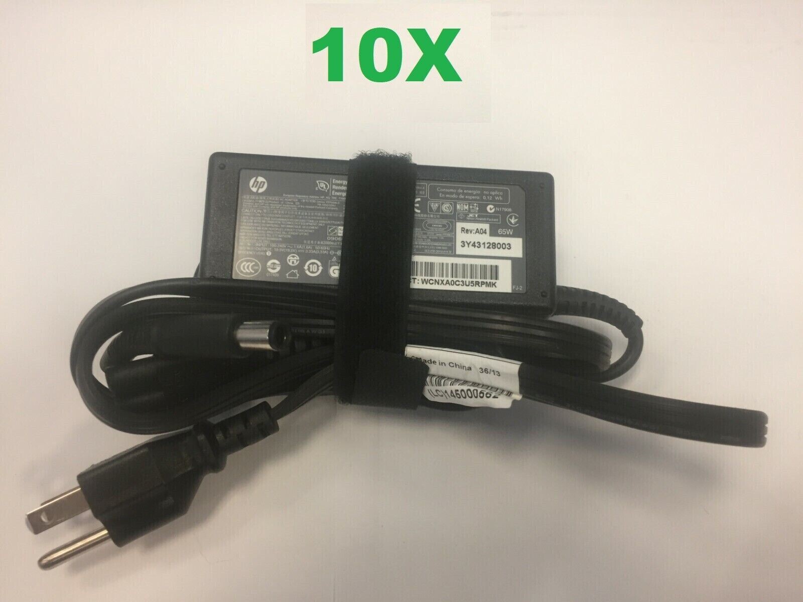 Lot of 10 Genuine HP 65W ProBook Laptop Power AC Adapter Chargers w ...