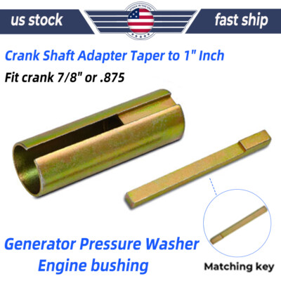Crank Shaft Adapter Taper to 1" Inch Generator Pressure Washer Engine w ...