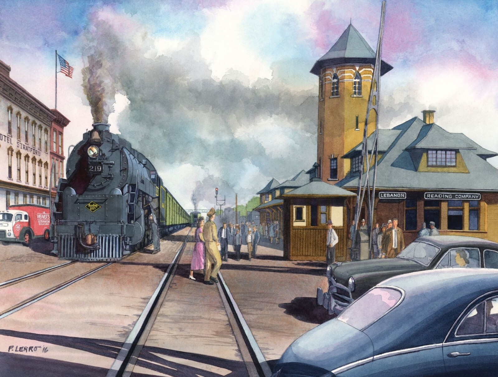 Queen of the Valley train Print Reading Company Steam # 219 Peter Lerro ...