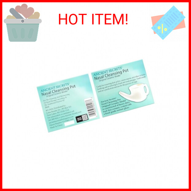 ANCIENT SECRETS Neti Pot Sinus Rinse + Pre-Measured Cleansing Salt Pack ...