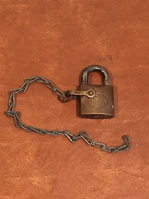 Antique Vintage Padlock with Chain Corbin Cabinet Lock Co. | eBay