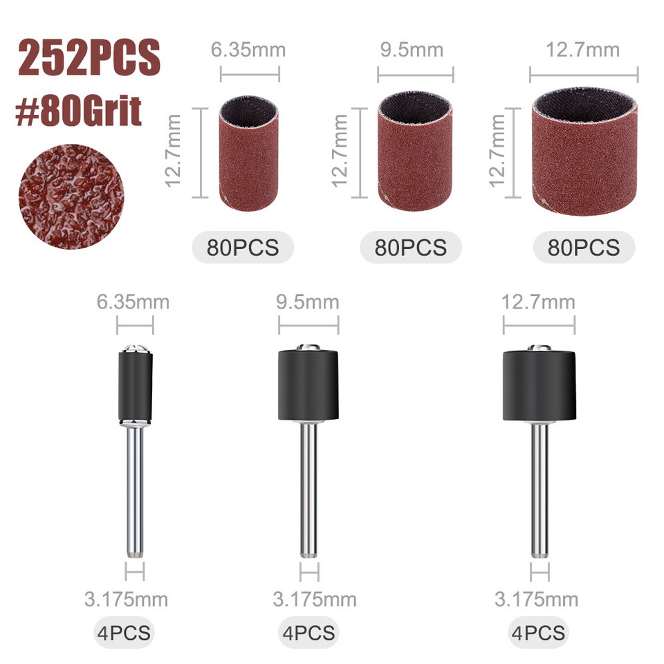 Sanding Drum Kit For Dremel Rotary Tools 60/120/240/360 Grit Drum ...