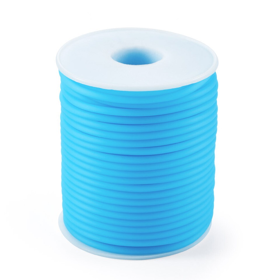 1Roll 3mm Hollow Pipe PVC Tubular Rubber Cord Wrapped Around White ...
