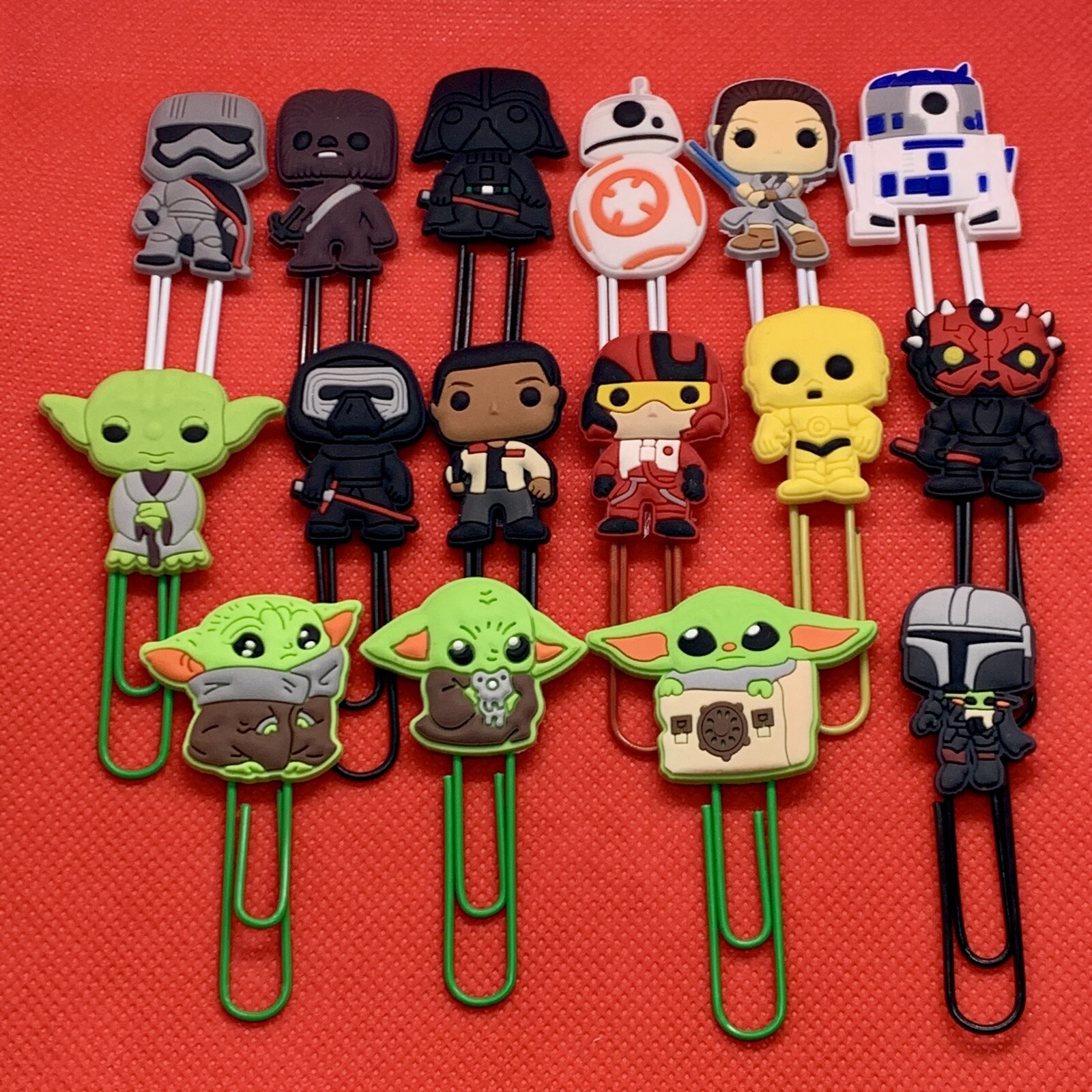 Star Wars Mandalorian Bobblehead Bookmark Paperclip R2D2 BB8 C3PO Yoda ...