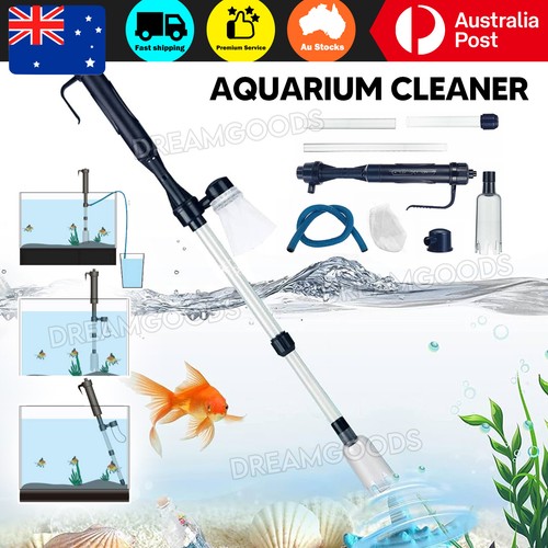 Fish Tank Cleaner Battery Syphon Change Pump Water Filter Aquarium ...