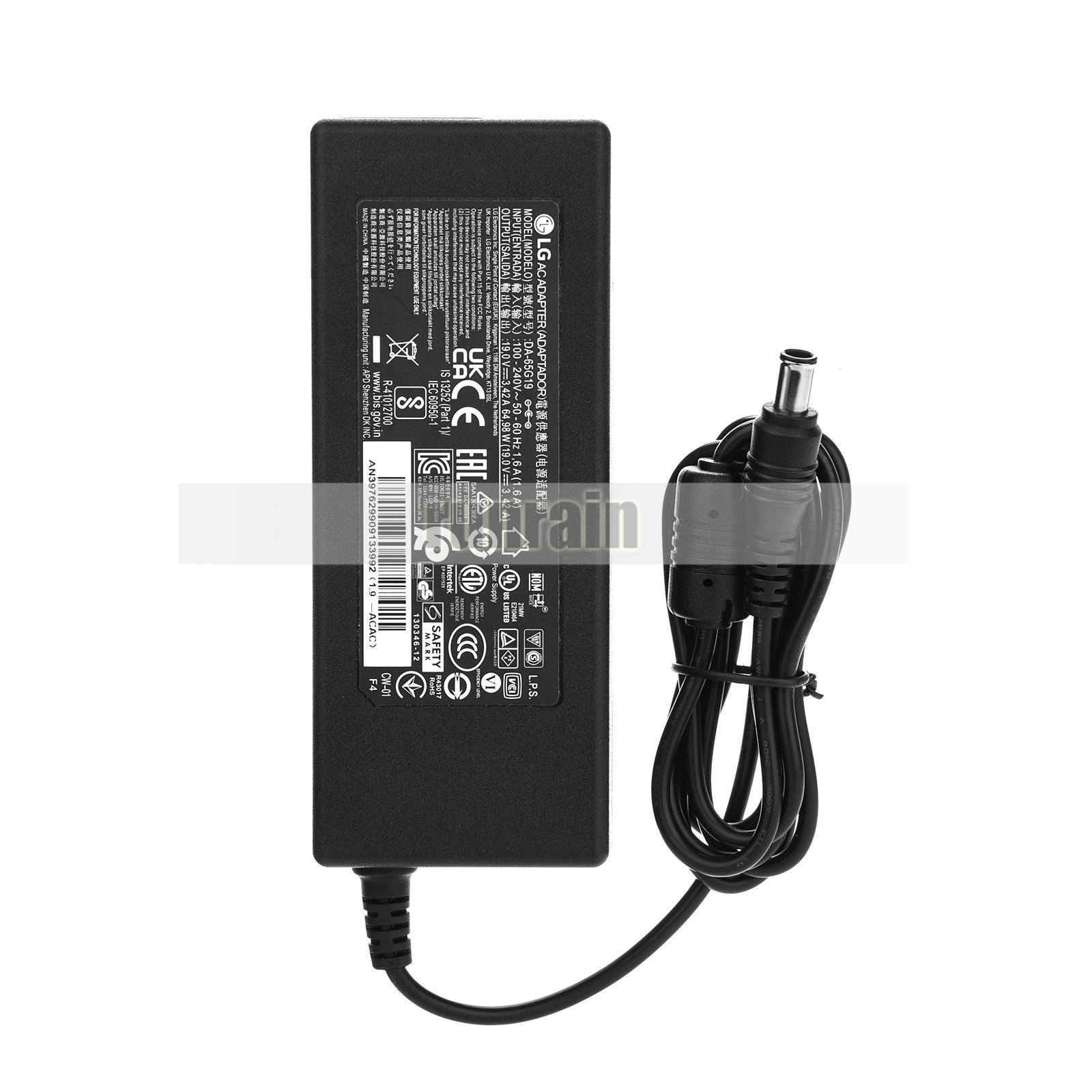 LG 19V 3.42A Monitor Switching AC Power Adapter DA-65G19 for LG 32UN650 ...