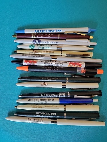 Vtg Variety Lot 15 Advertising Hotels/Inns/Suites Ballpoint Pens Estate ...