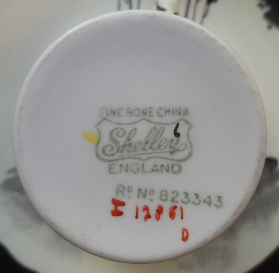 A Shelley "Sunrise & Tall trees" 12851 Cambridge shape tea cup & saucer ...