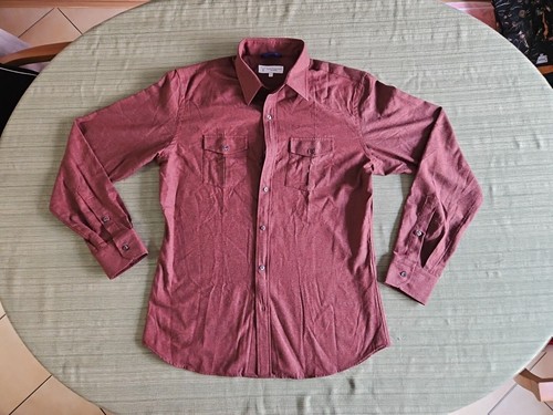 Teddy Straford Men's Size 4 (L) Large Button Up Zip Shirt Rust Brown ...