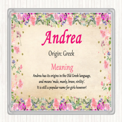 Andrea Name Meaning Drinks Mat Coaster Floral | eBay UK