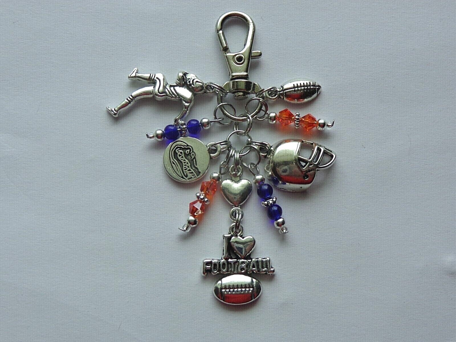 UNIVERSITY OF FLORIDA GATORS LOVE FOOTBALL KEY CHAIN CLIP FOR PURSE ...