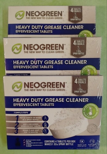 ~BUNDLE OF 3pks~ NEOGREEN HEAVY DUTY GREASE CLEANER TABLETS MAKES 32oz ...