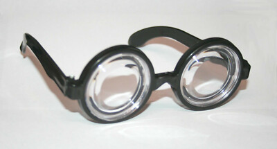Nerd Spec Glasses plastic costume round thick intellectual look lenses ...