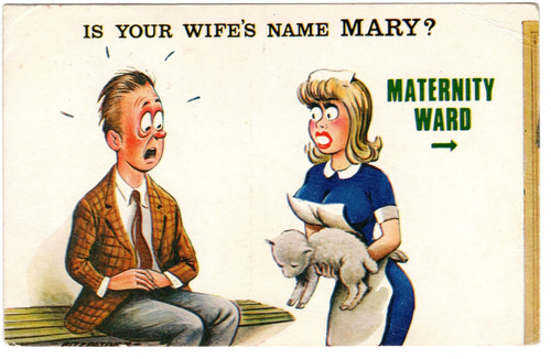 Vintage 1970's Bamforth COMIC Series Postcard "Is Your wife's name Mary ...