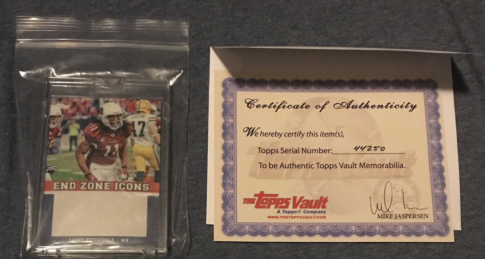2011 Topps Football End Zone Ions Larry Fitzgerald Topps Vault Proof ...
