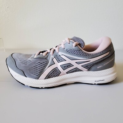 Asics Womens 9.5W Gel Contend 7 Running Shoes Gray Pink 1012A910 Low ...