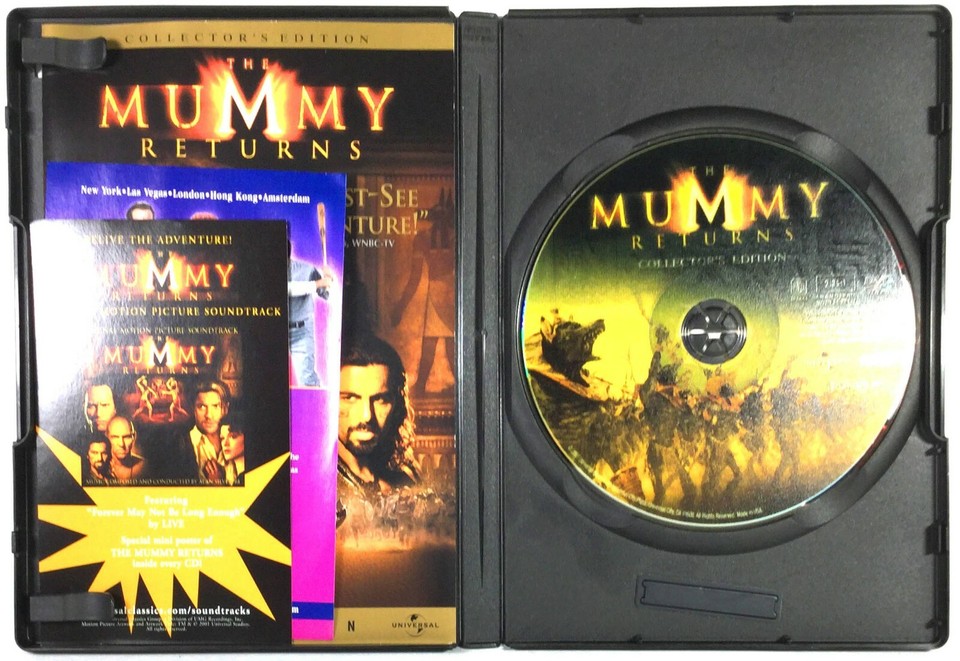 The Mummy Returns (DVD, 2001, Widescreen) Brendan Fraser Rachel Weisz ...