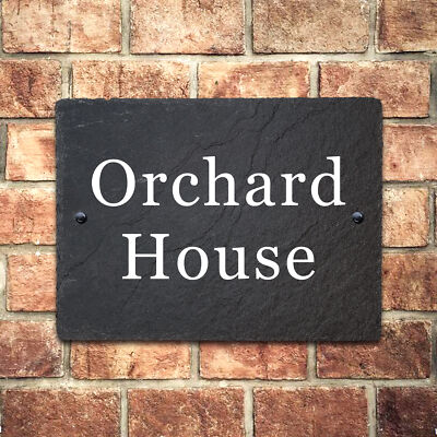 Personalised Rustic Slate House Gate Sign Door Number Plaque for Wall ...