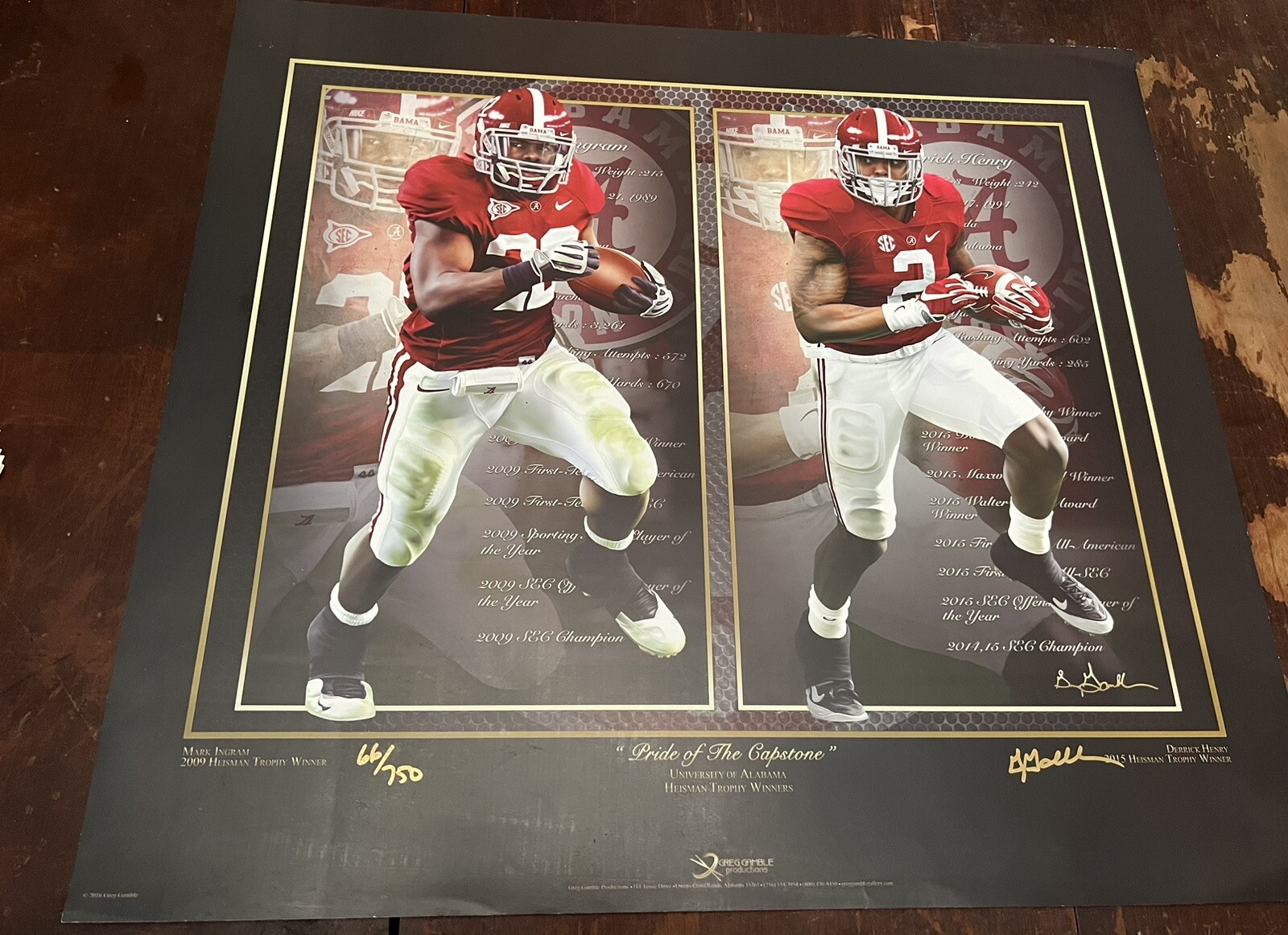 Alabama Crimson Tide Pride Of The Capstone Large Print Derrick Henry ...