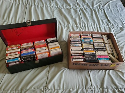 Mixed Lot Of 69 Untested 8 Tracks W/ Leather Carrying Case, CCR, Willie ...
