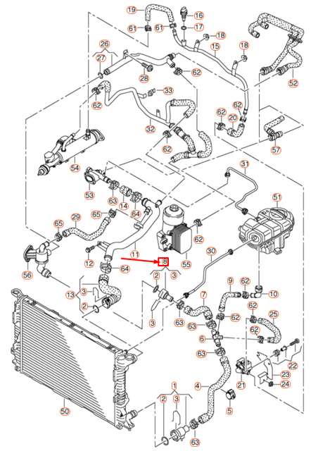 Audi Coolant Pipe Hose Radiator Quick Connector Genuine 3B0122291C for ...