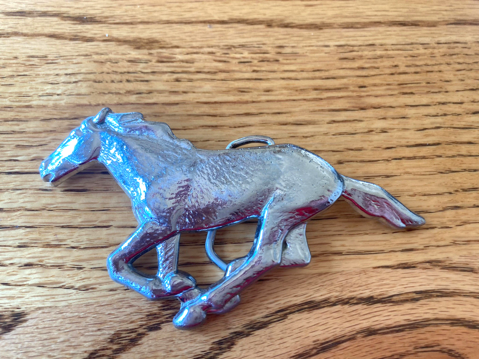 Vintage 1970s Silver Metal MBCI Mustang Horse Belt Buckle 5.5" Wide | eBay