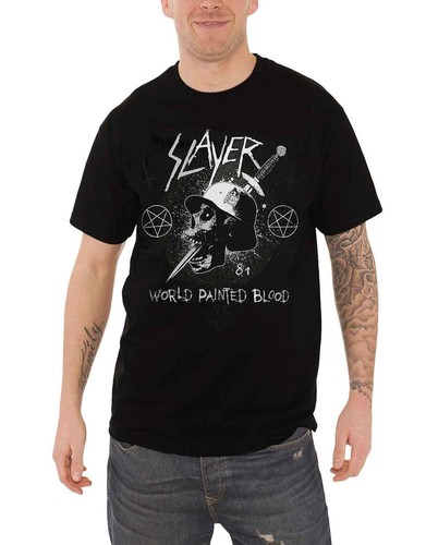 Slayer T Shirt World Painted Blood 81 skull band logo mens new black ...