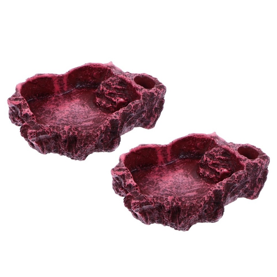 2Pcs Pet Lizard Gecko Feeding Dish Reptile Water and Food Dish ...