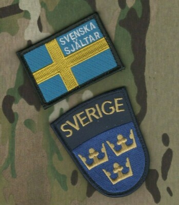 SWEDEN Svenska armén vêlkrö 2-INSIGNIA: Swedish Army + Flag (SVENSKA ...