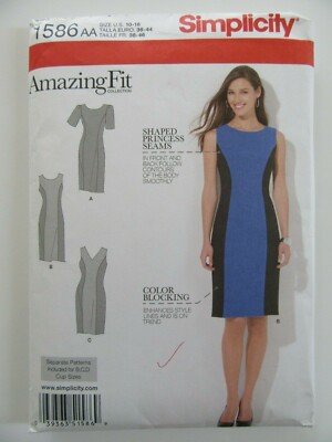 Simplicity Amazing Fit Sewing Pattern #1586 Ladies Dress Sizes 10-18 | eBay