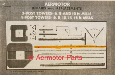 Aermotor Windmill Tower Top Right Angle Brace, NEW, for 21ft towers ...