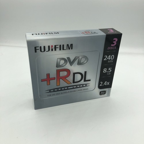 Fujifilm 3 Pack DVD+R DL 240min 8.5GB 2.4x Recordable Double Layer Disc ...