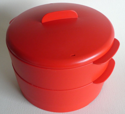 TUPPERWARE CHILLI RED 'STEAM IT ' 2 TIER FOOD STEAMER / COOKER NEW | eBay