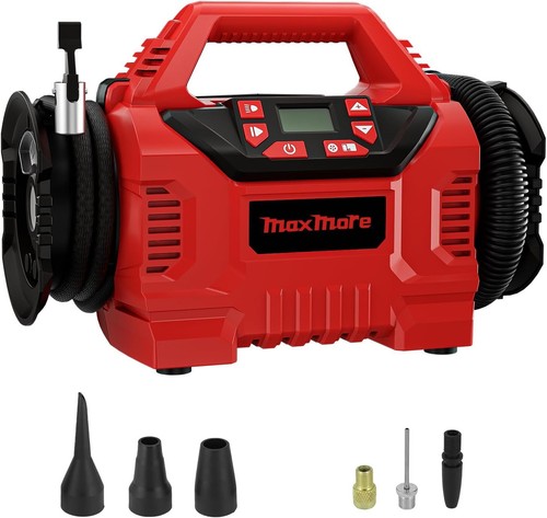 MaxMore Cordless Tire Inflator Portable Air Compressor for Milwaukee ...