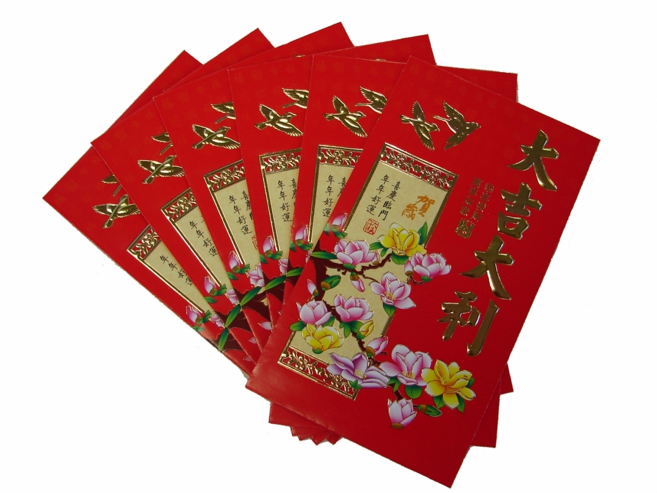 60PCS Big Chinese New Year Money Envelopes Hong Bao Red Packet With ...