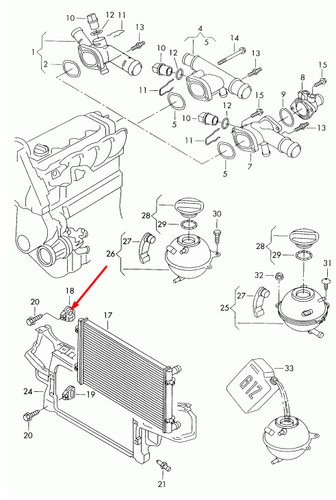 New VOLKSWAGEN GOLF MK5 Right Upper Radiator Mount Bracket 1J0806155D ...