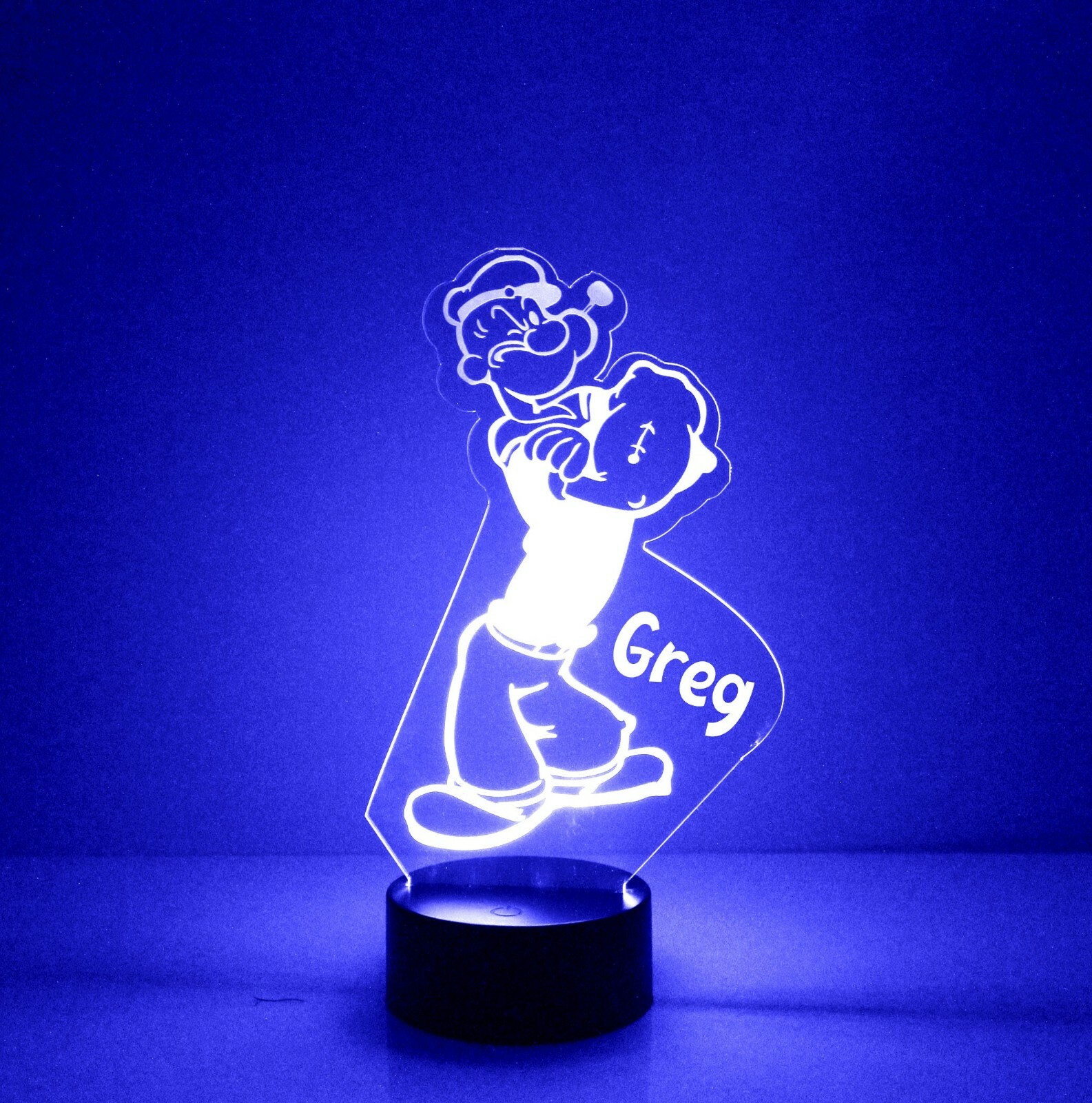 Popeye LED Night Light Lamp, Personalized FREE, Popeye Lamp, with ...