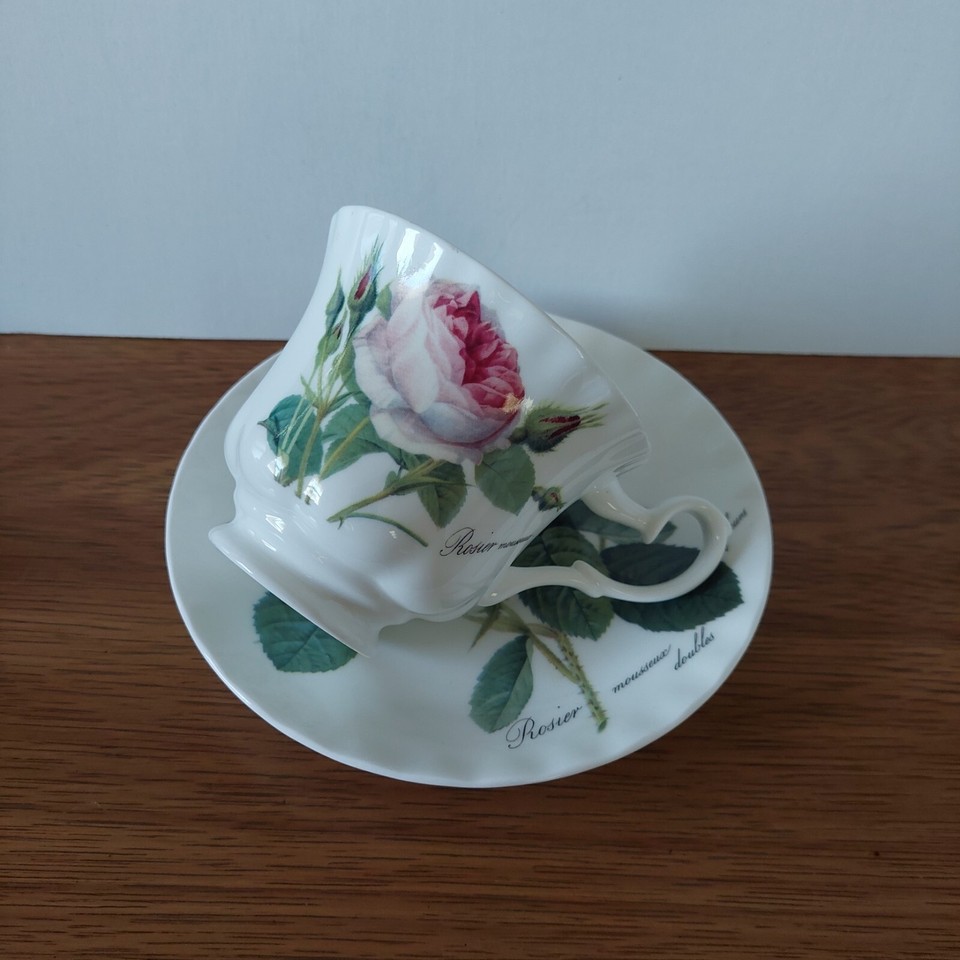 Roy Kirkham Fine Bone China Redoute Roses Teacup & Saucer 1996 | eBay