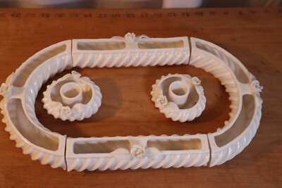 1950's Lefton China White 6 Piece Channel Vase & Candleholders 1393 ...