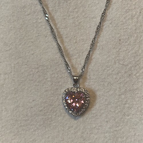 Designer STAUER Diamond Aura Heart 18k White Gold Necklace/Earrings 18 ...