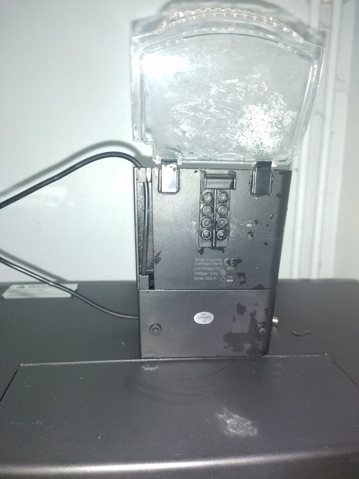 Love Fish Panorama Aquarium Tank Black 40L White and Blue Light, Heater ...