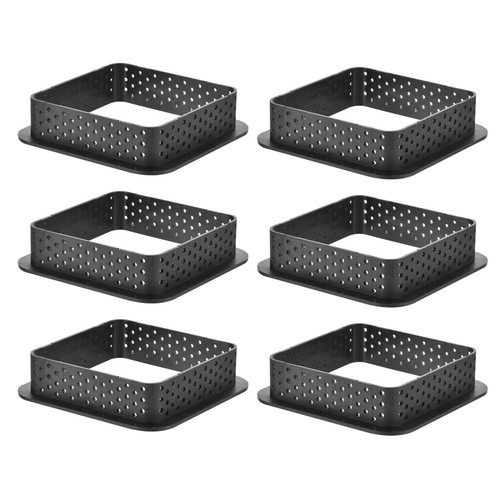 6pcs Perforated Cake Mousse Ring, Square Shape Cake Mold DIY Baking ...