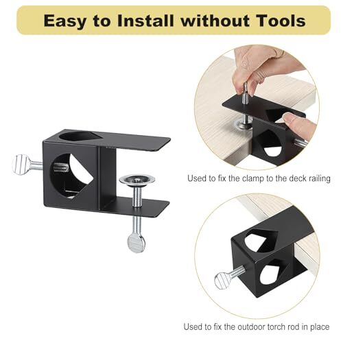 Set of 6 Deck Torch Clamps Outdoor Deck Railing Torches Clamps ...