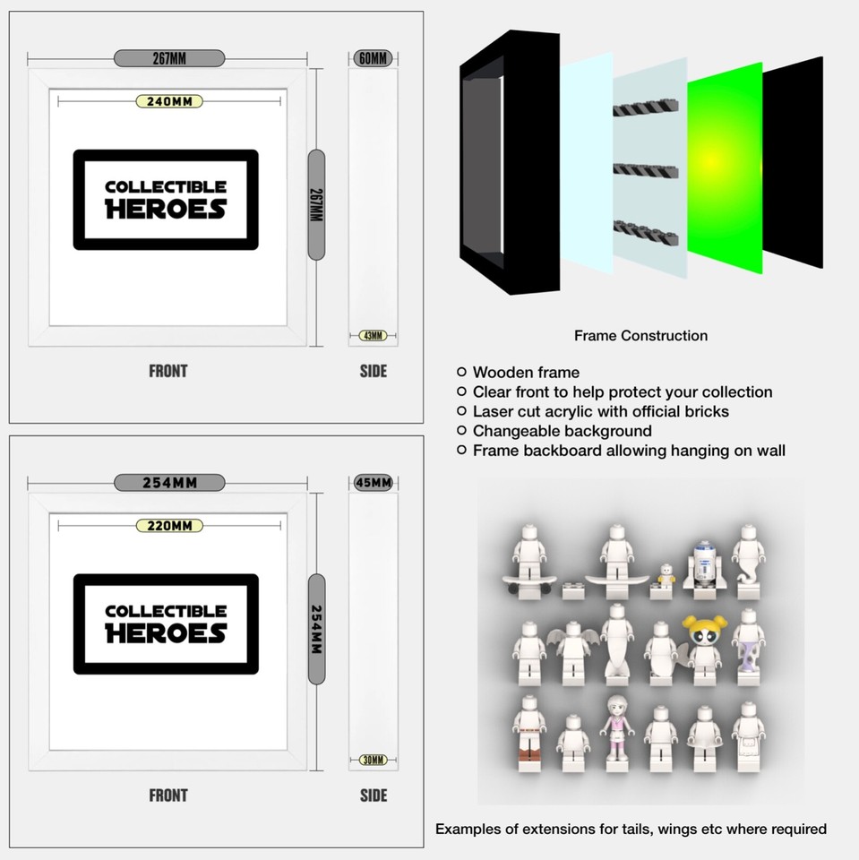 Display frame for Lego ® Formula One F1 Minifigures Series Race Cars ...