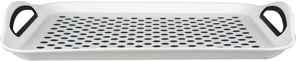 2x Serving Tray Plastic Rubber Grip Surface Non-Slip Pad Serve Food ...