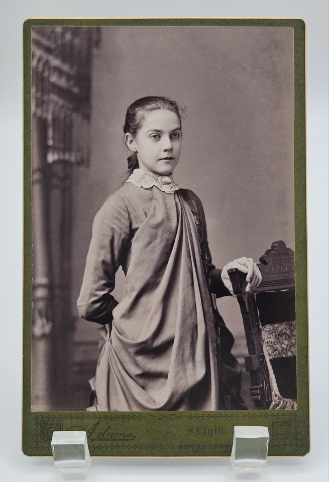 1890s Cabinet Card S.M. Adams Pretty Young Girl Draped Dress Lace ...